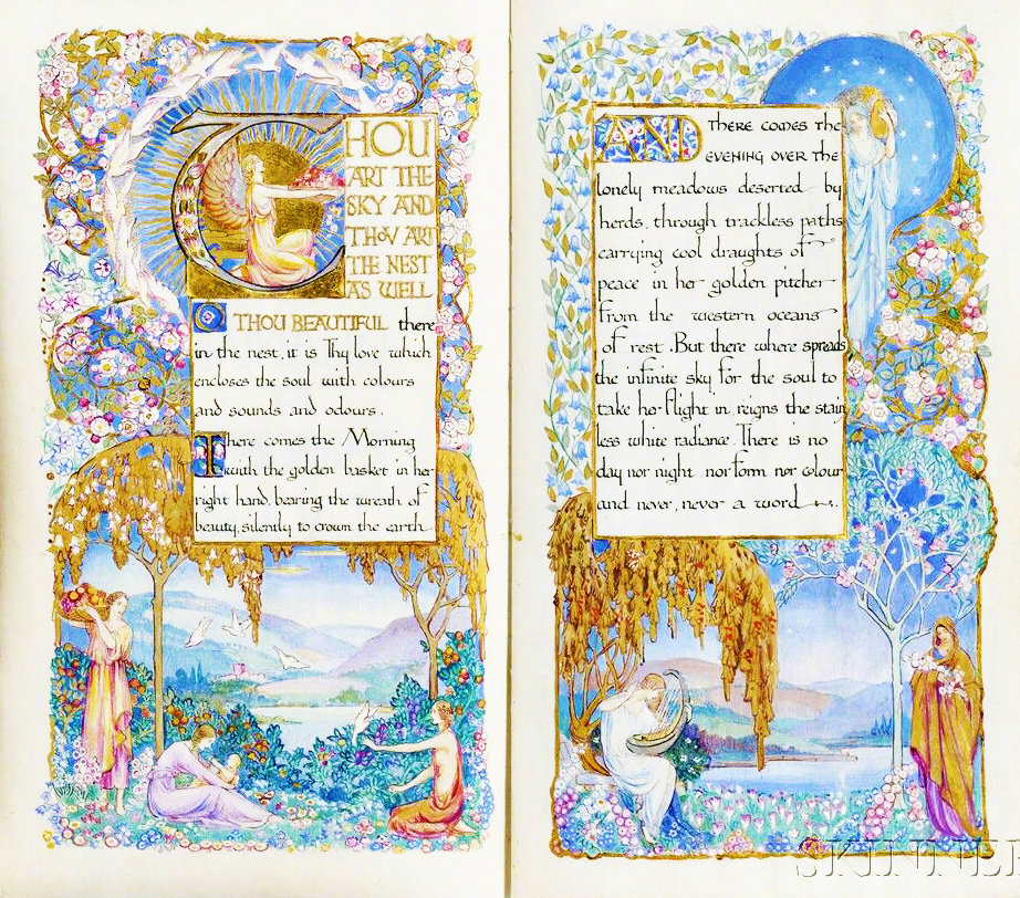 20世纪英国插画家杰西·贝叶斯（Jessie Bayes）为雪莱诗集《云朵》创