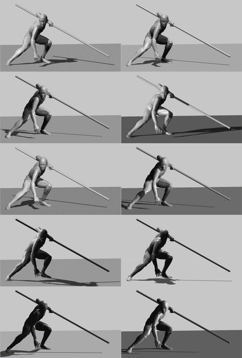人物人体拿武器-棍棒动作姿势绘画参考，自己借鉴。转需！（作者_新浪新闻