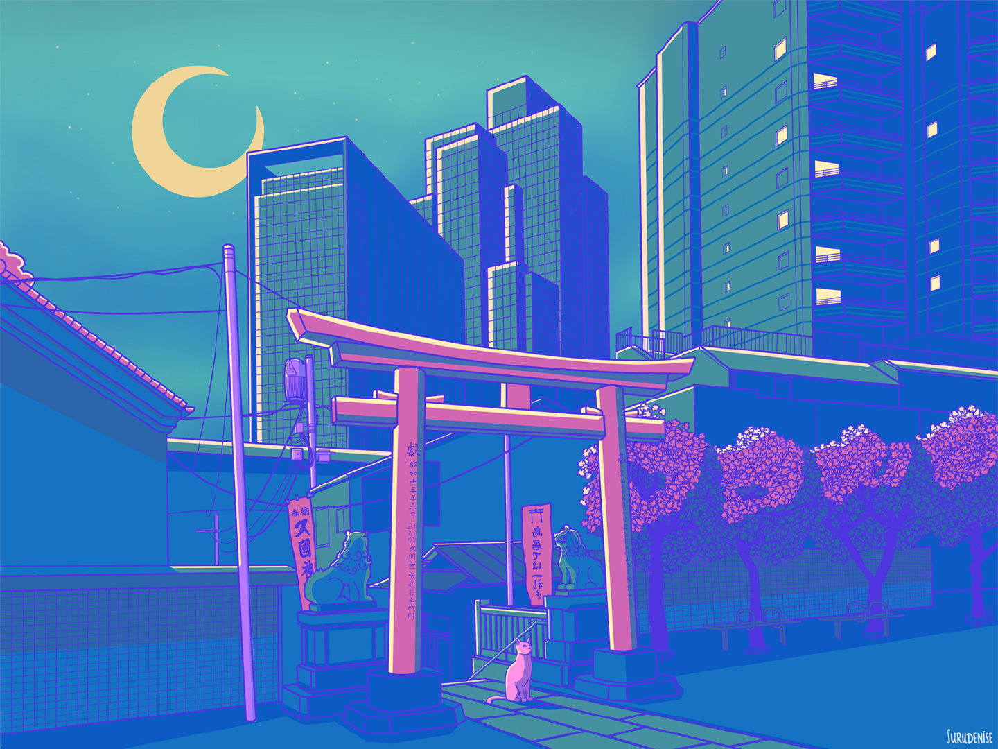 酷炫的蒸汽波色同样也能温柔如少女日本插画师Denise aka surudenise|波色|插画师|蒸汽_新浪新闻