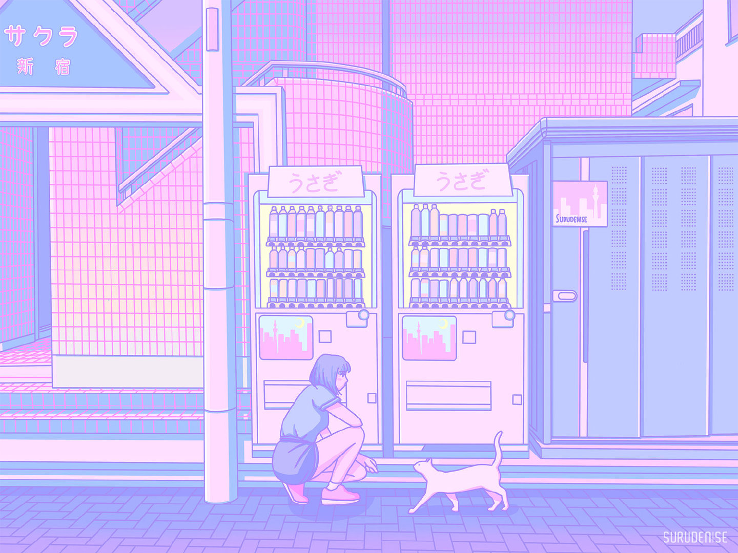 酷炫的蒸汽波色同样也能温柔如少女日本插画师Denise aka surudenise|波色|插画师|蒸汽_新浪新闻