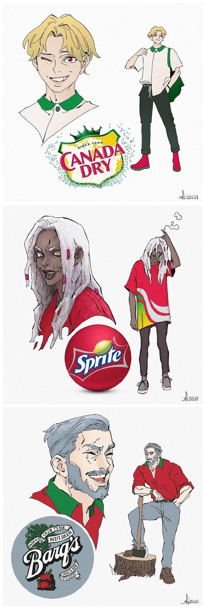 插画师Sillvi 根据自己对各品牌的理解定位，把品牌拟人化|插画师|三巨头|快餐_新浪新闻