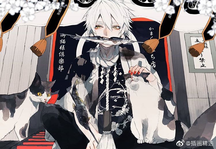 插画师sakusya2的一组极具风格的人物插画，作品多数以男孩为主