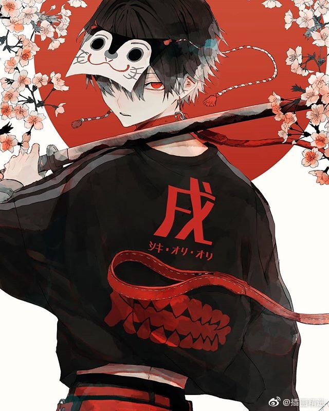 插画师sakusya2的一组极具风格的人物插画，作品多数以男孩为主