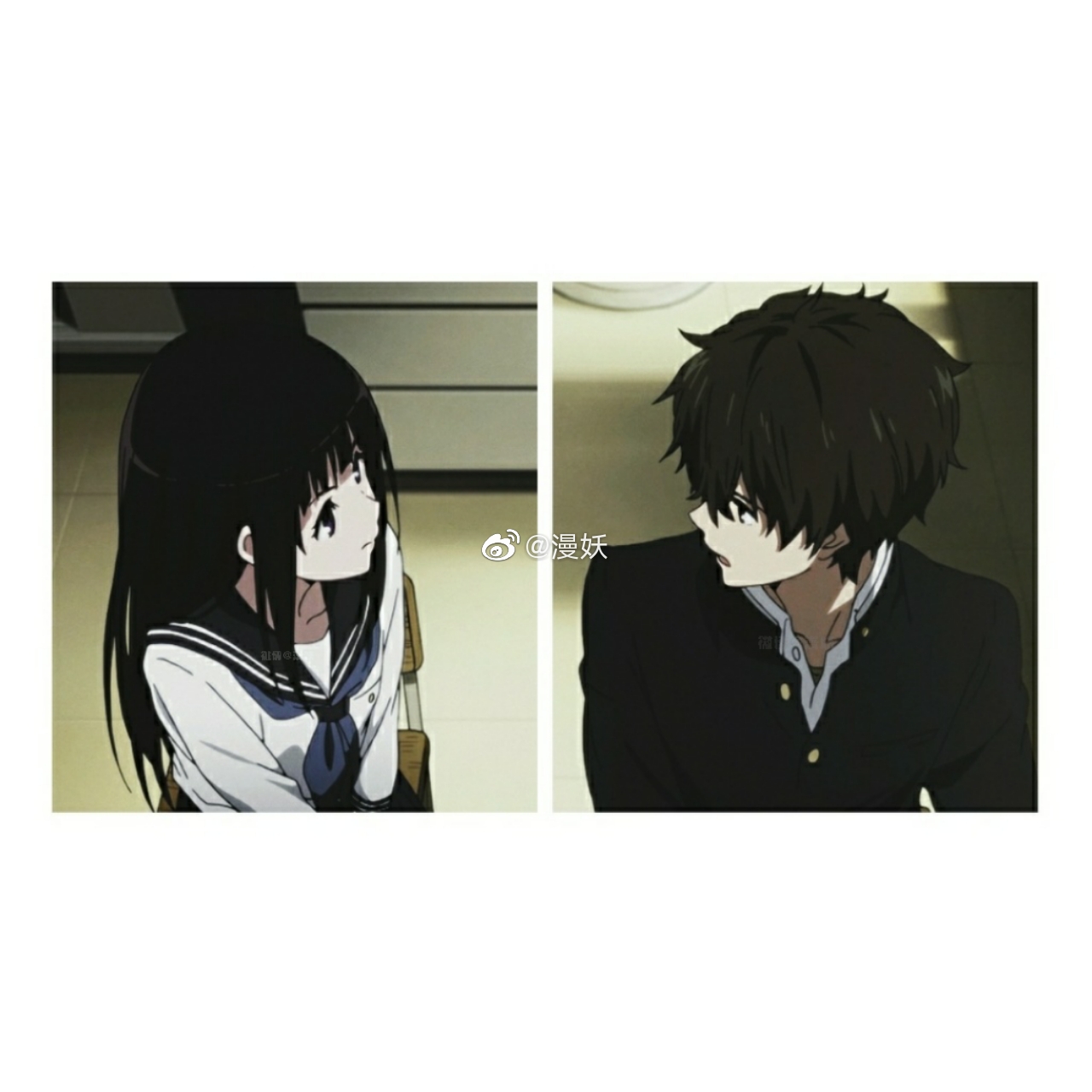 自截情侣头像：千反田爱瑠和折木奉太郎好般配啊啊啊啊~|太郎|头像|情侣_新浪新闻