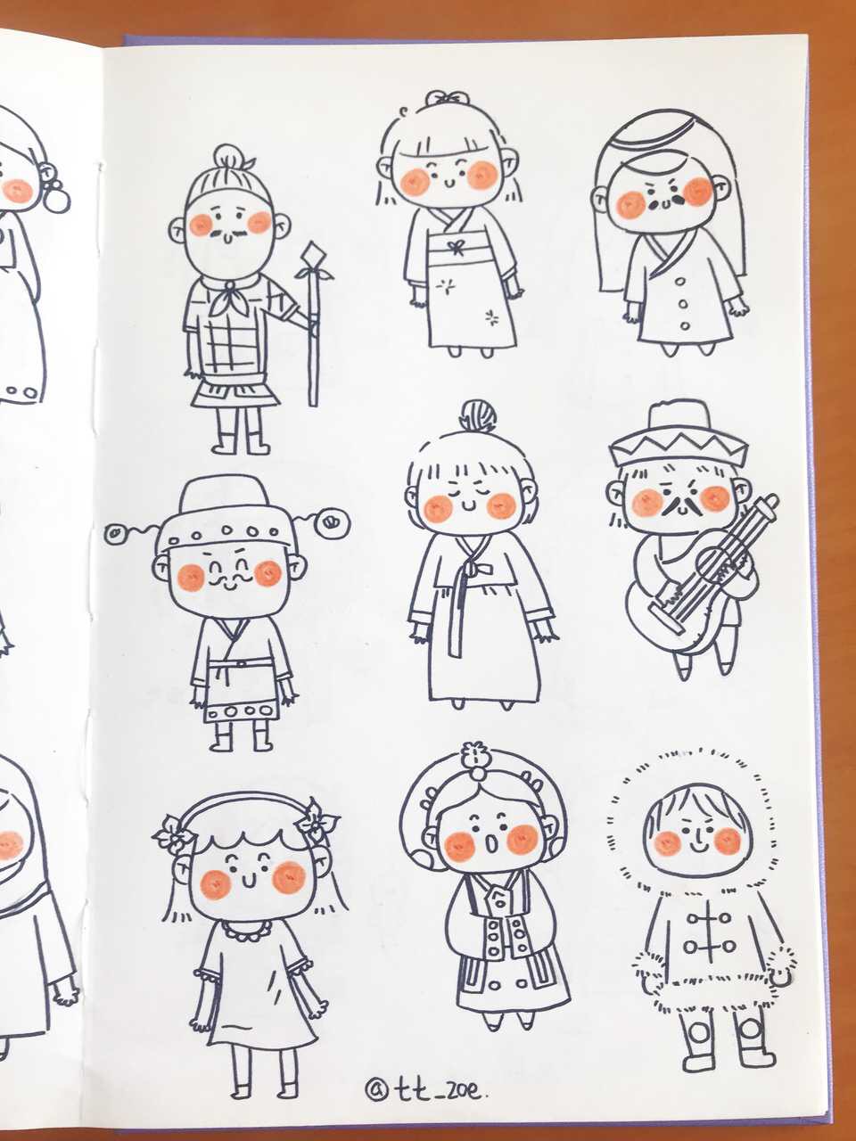 81个简笔画小人 （全身像）来自不同国家 从事不同职业 具有不同