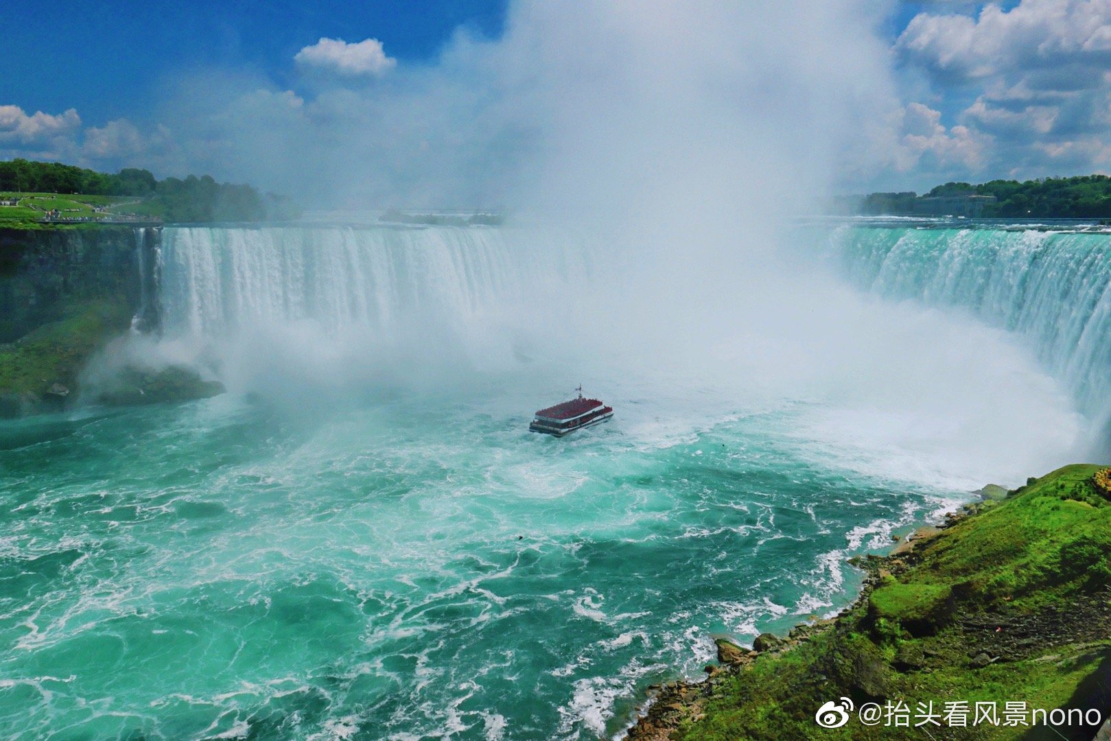 尼亚加拉瀑布，位于加拿大安大略省和美国纽约州的交界处|尼亚加拉瀑布|瀑布|安大略省_新浪新闻