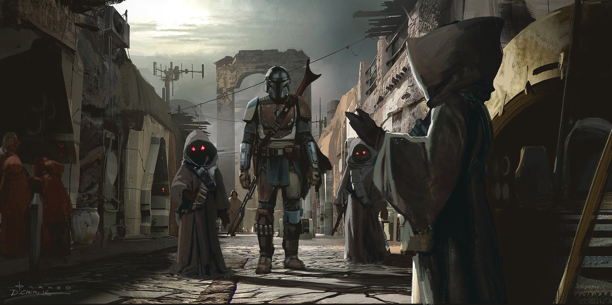 Concept art for The Mandalorian by Nick Gindraux.