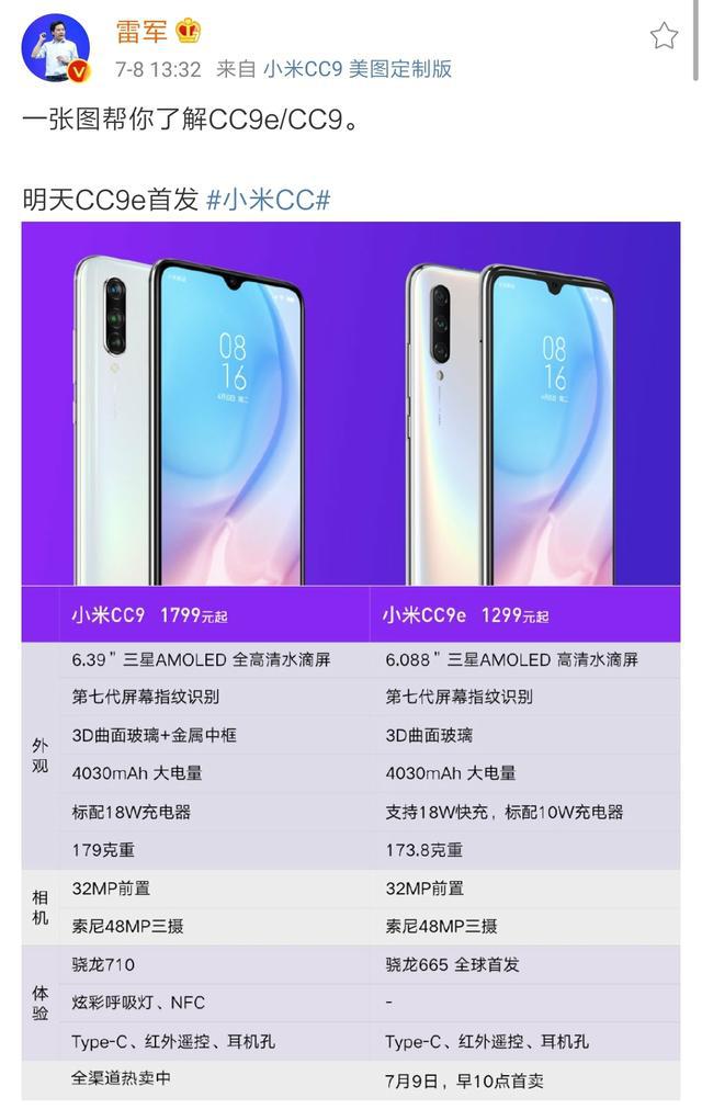 小米CC9e开卖前夕雷军亲自解读：太超值了__财经头条