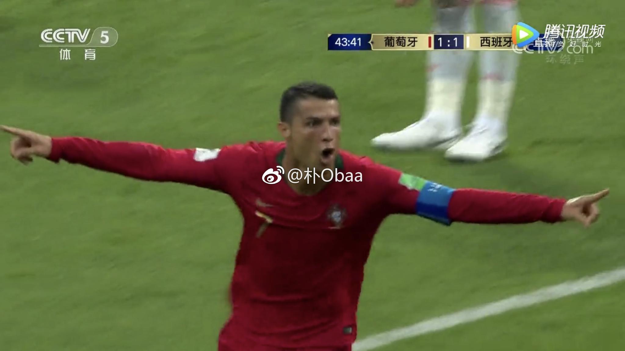 2018世界杯，C罗成功爆射2球，将比分拉至2：1 ，帽子戏法非你莫属。|世界杯|非你莫属|帽子戏法_新浪新闻