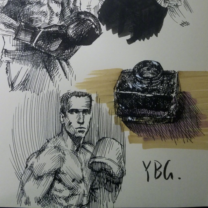 黑白钢笔插画。（投稿：@画画的YBG ） |钢笔|插画|投稿_新浪新闻