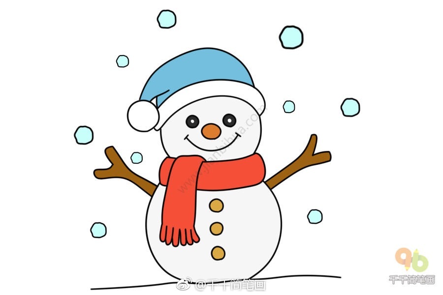 可爱的雪人简笔画⛄|简笔画|雪人_新浪新闻