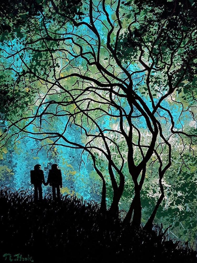 超现实的宇航员，无畏和孤独 | 艺术家 Nick Flook，又名 Flooko