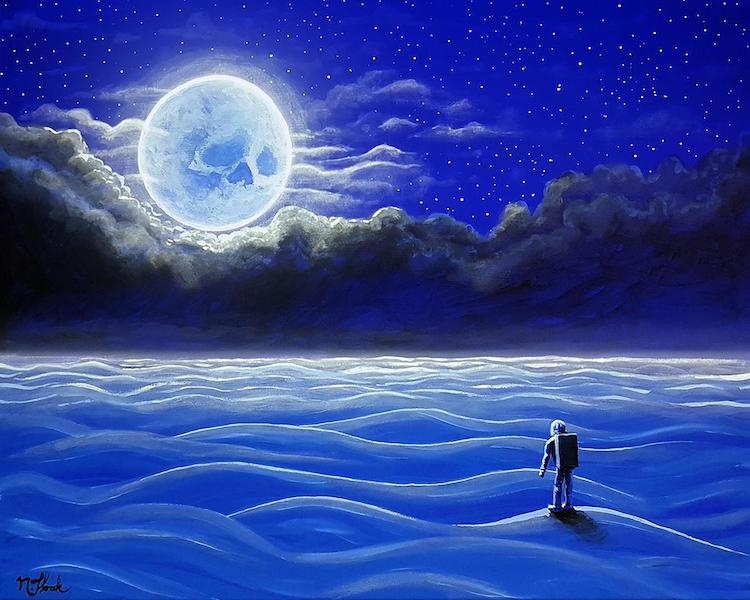 超现实的宇航员，无畏和孤独 | 艺术家 Nick Flook，又名 Flooko