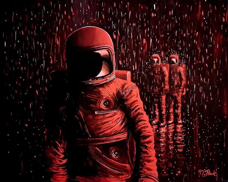 超现实的宇航员，无畏和孤独 | 艺术家 Nick Flook，又名 Flooko