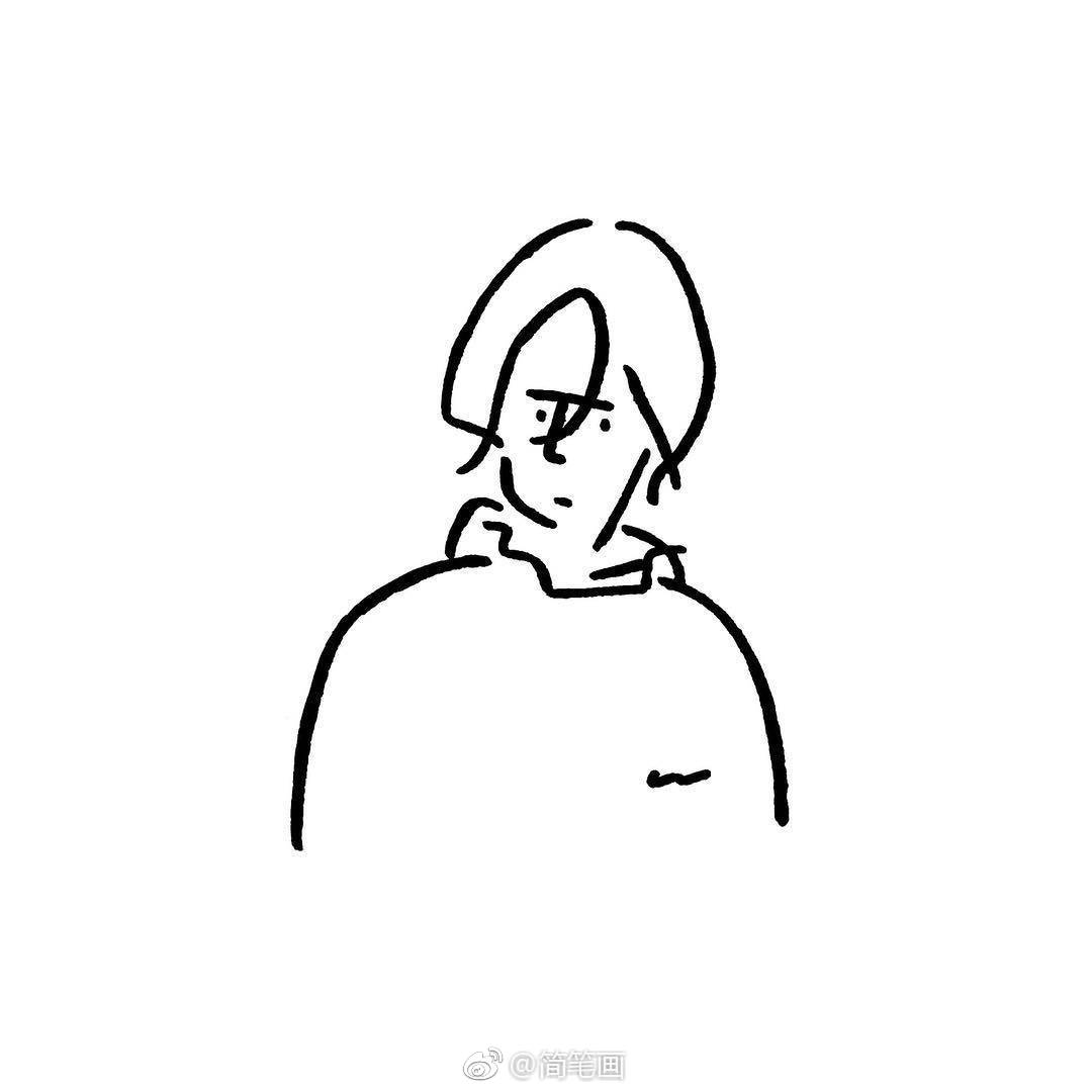 一组极简风简笔画小头像|简笔画|头像_新浪新闻