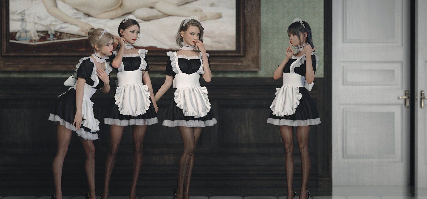 国人插画师LouLL_Aroll的女仆小姐姐，拿去做壁纸