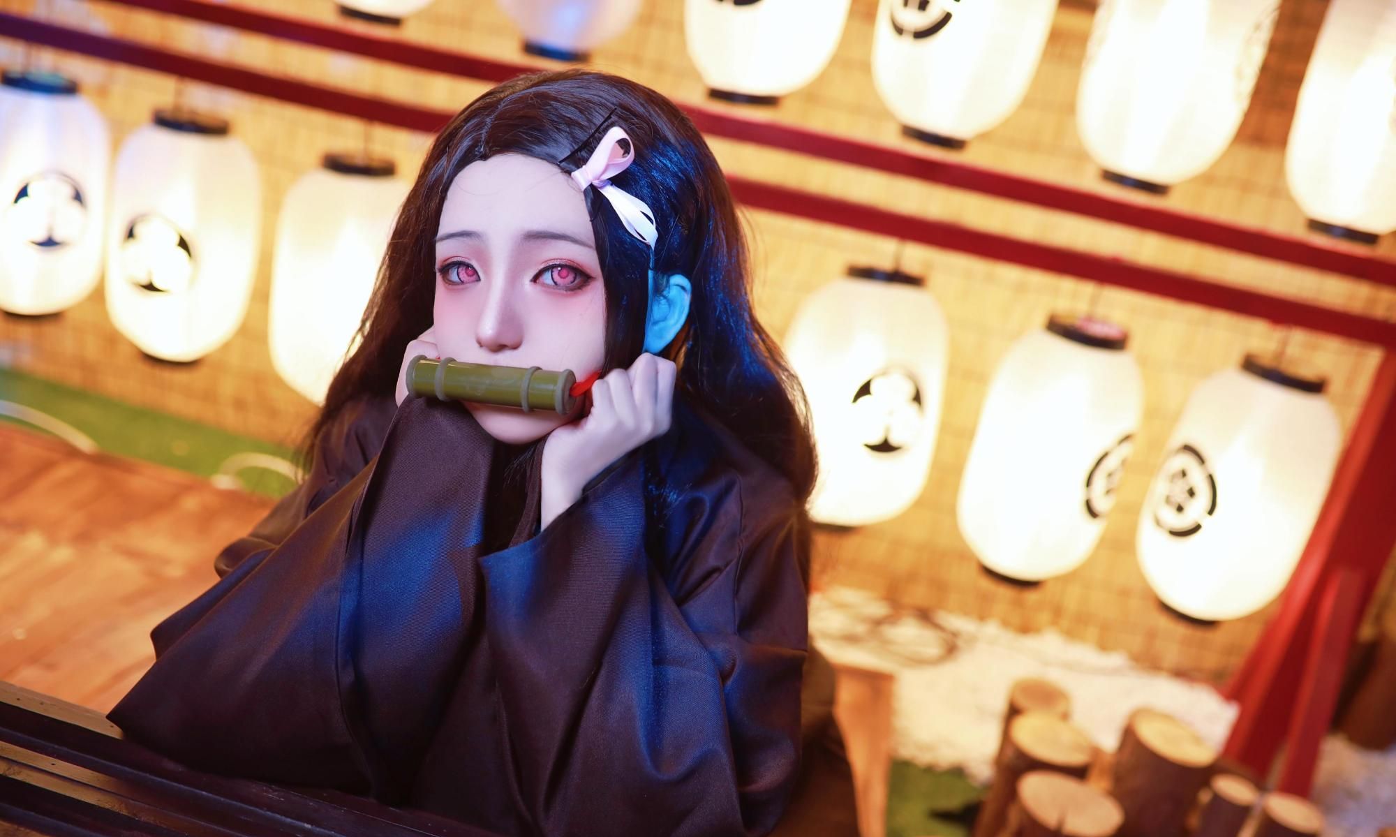 「鬼灭之刃」祢豆子超美cos，网友：有内味了