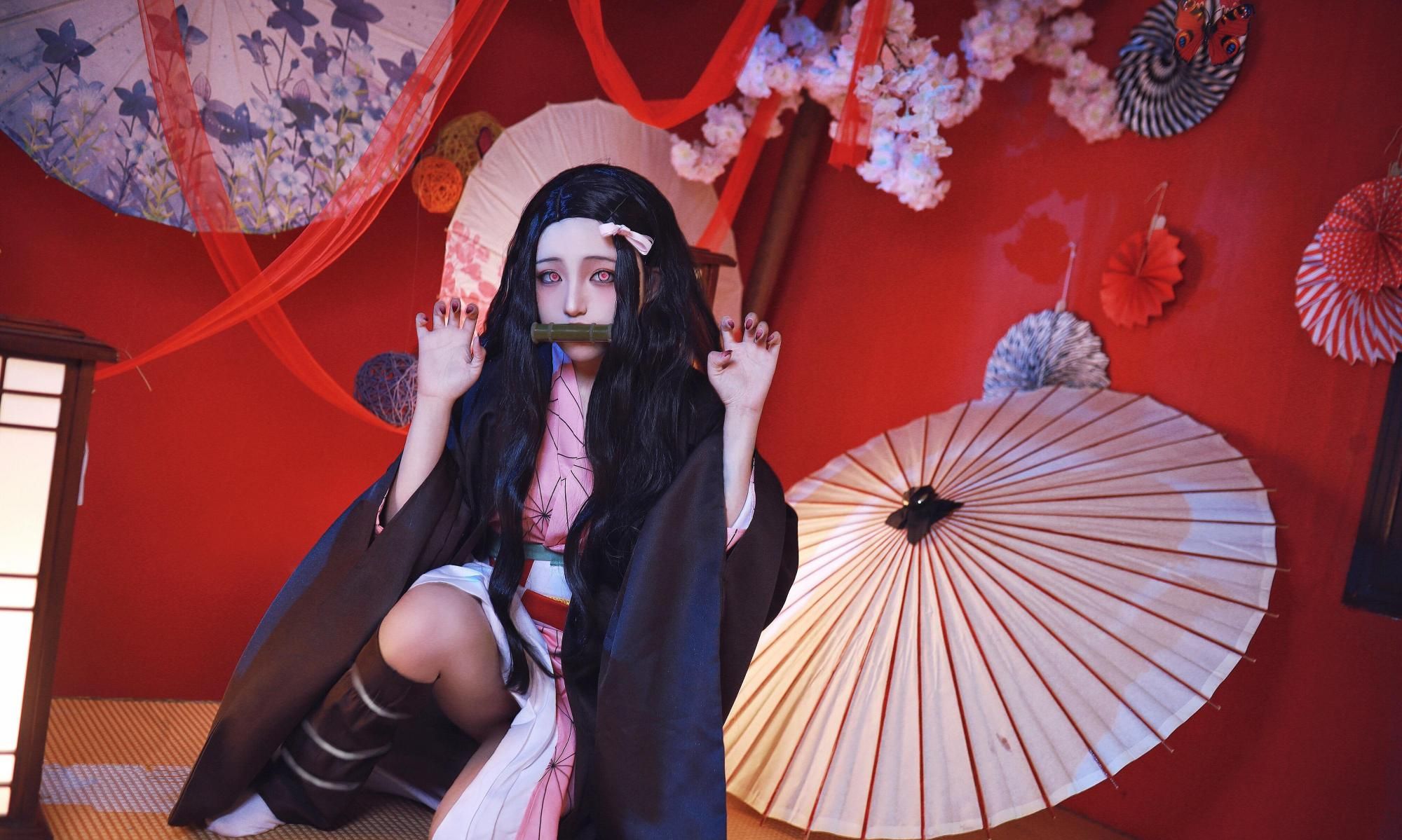 「鬼灭之刃」祢豆子超美cos，网友：有内味了