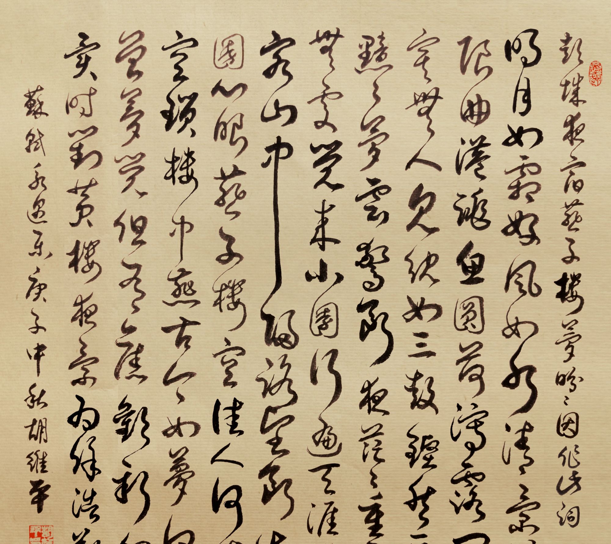 当代书法名家胡维平草书 苏轼《永遇乐·明月如霜》