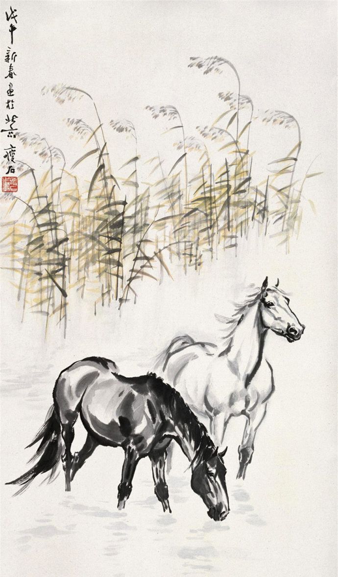 原中国文联副主席尹瘦石画马作品欣赏