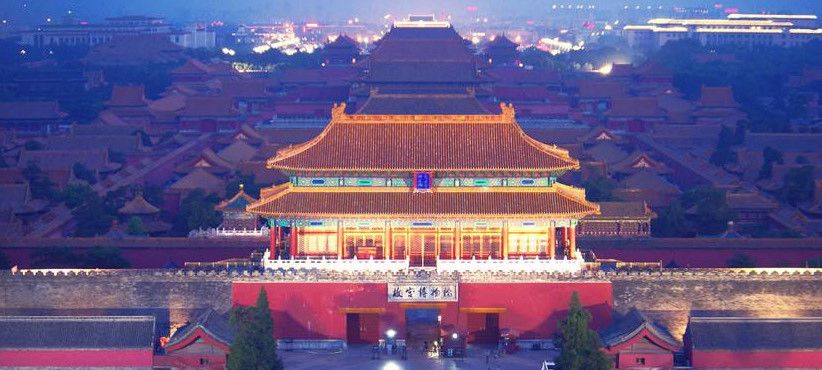 中国北京故宫的远景，非常美