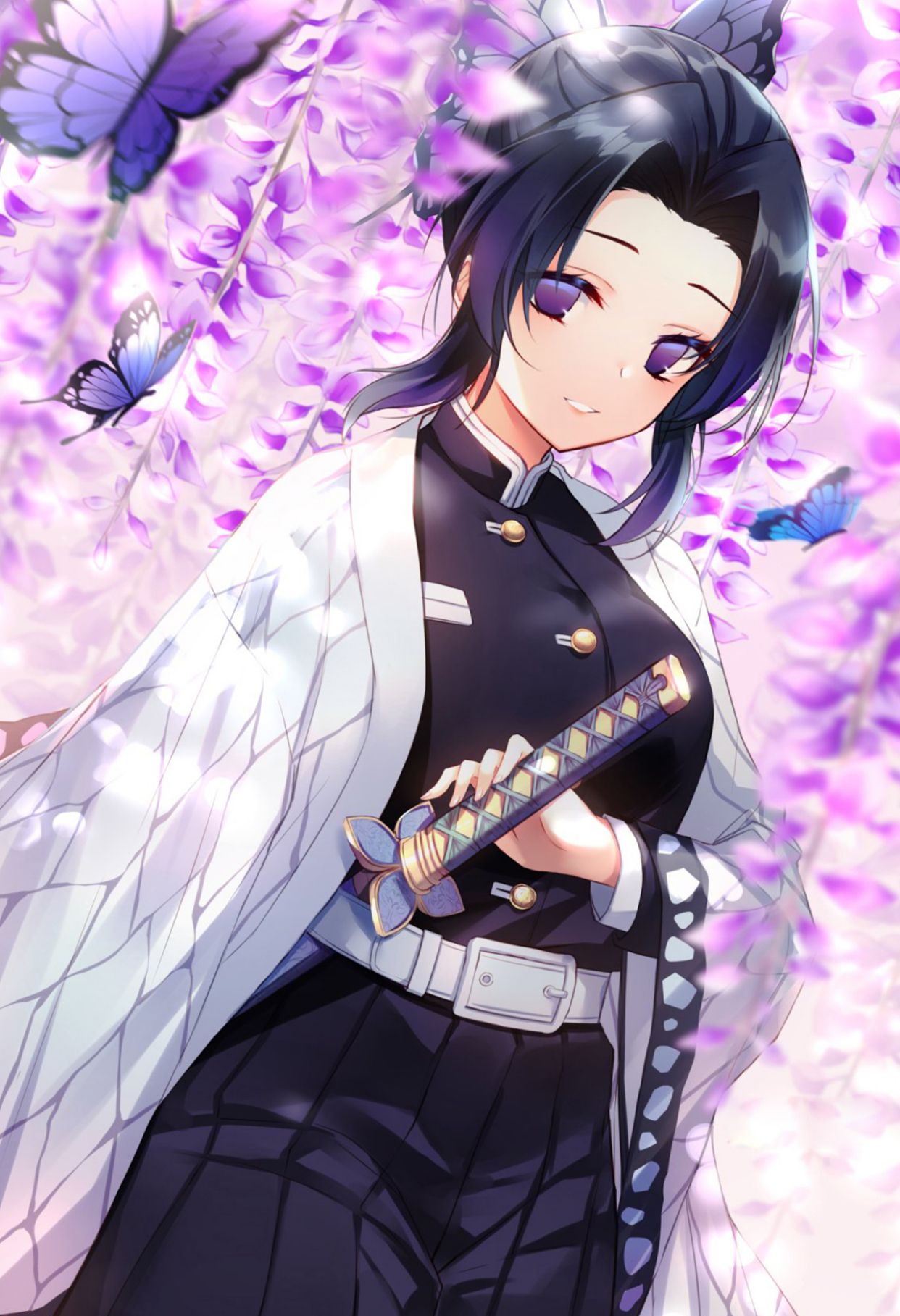 鬼灭之刃蝴蝶忍手机壁纸分享，这些插画充分说明她是剧中颜值担当