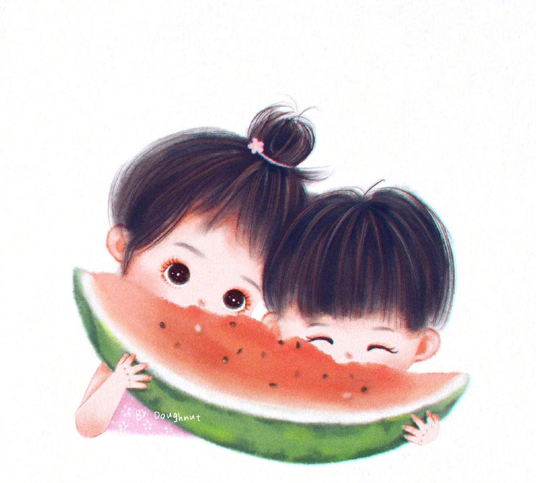 一组超级可爱的情侣头像，白白胖胖，甜甜蜜蜜