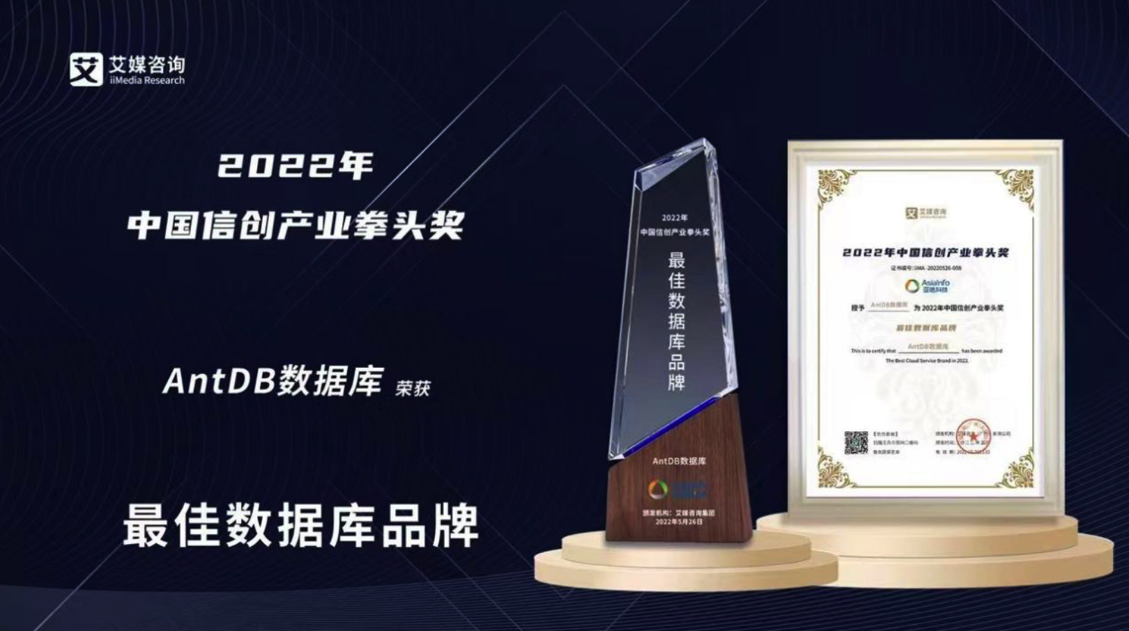 亚信安慧科技AntDB数据库斩获“最佳数据库品牌”大奖__财经头条