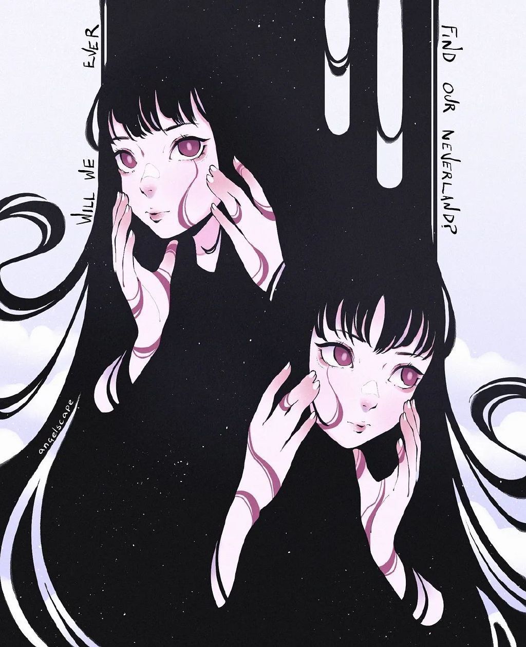 插画师 angel.scape 少女绘画__财经头条