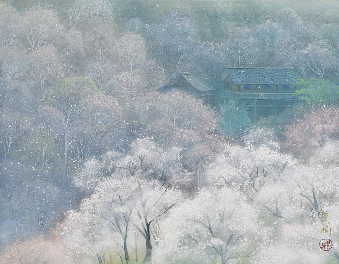 春夏秋冬，四季更迭。 日本画家 Mikiko Noji 绘画作品