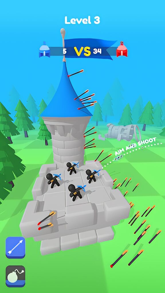 CAG城堡防御战射击游戏《Merge Archers: Castle Defense》合成弓兵|3D|弓箭手|射击游戏_新浪新闻