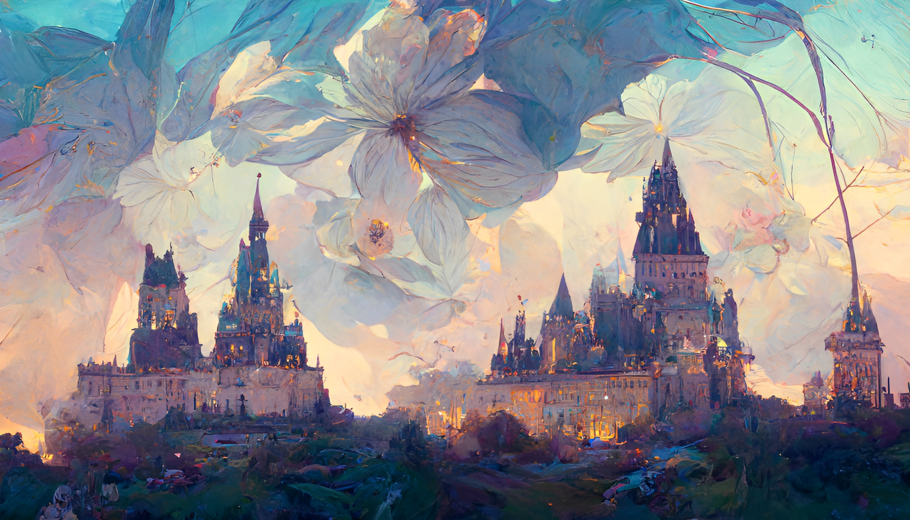 《哈利波特》华丽丽城堡 | AI插画