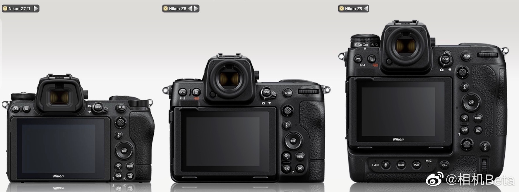 尼康Z7II vs. Z8 vs. Z9体积对比|尼康|体积_新浪新闻