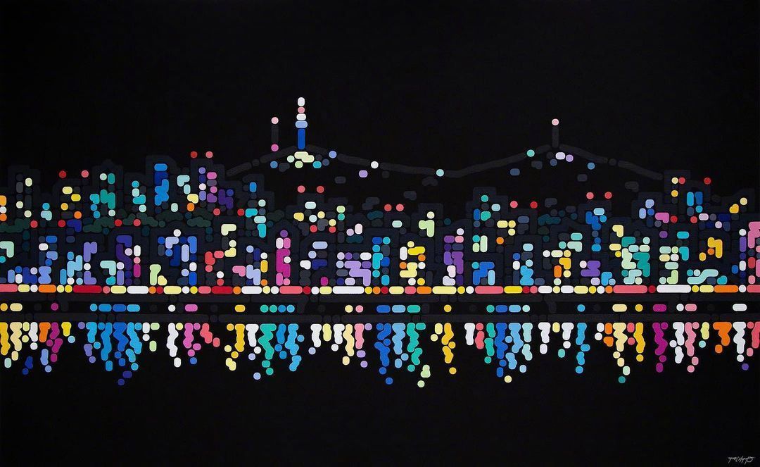 波点线条艺术 浪漫又特别的城市夜景 | YOON HYUP