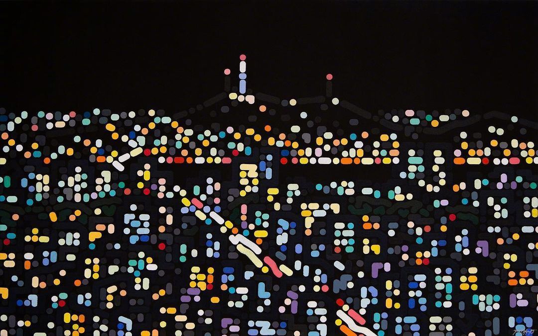 波点线条艺术 浪漫又特别的城市夜景 | YOON HYUP__财经头条