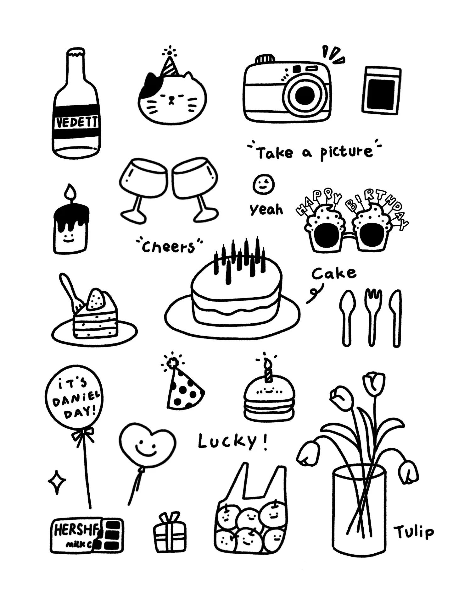 一组超可爱的简笔画参考，可以用来练手！__财经头条