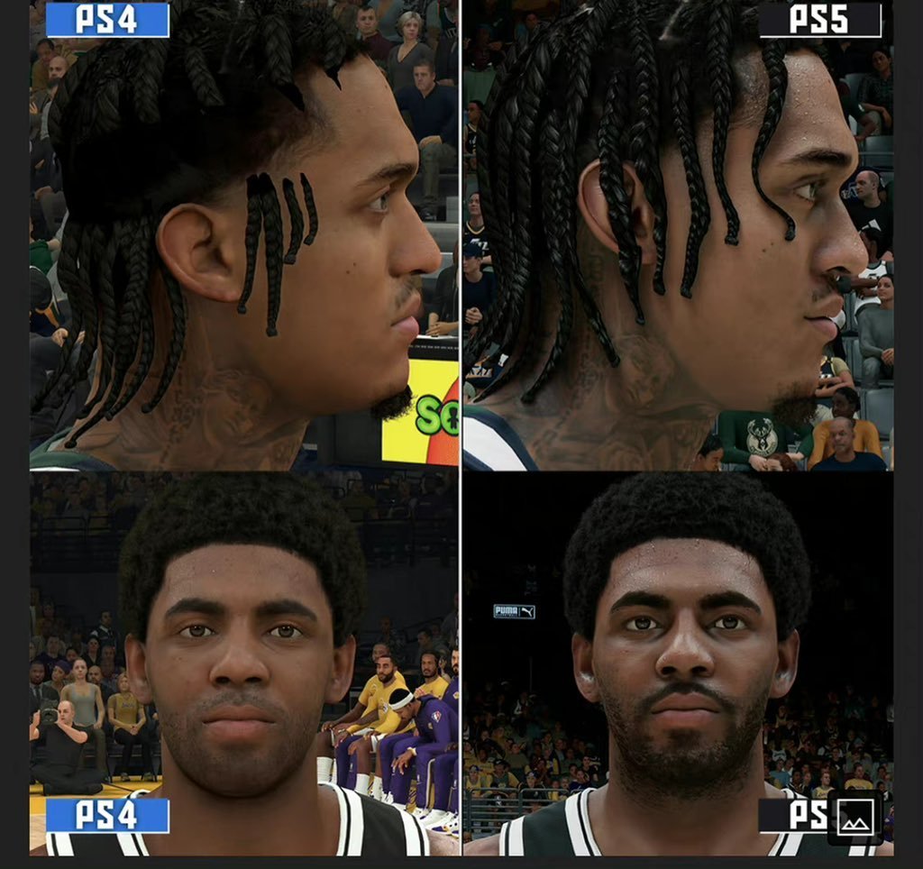 2k22，ps4和ps5效果对比