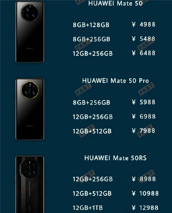 顶配12988元！华为Mate50全系价格曝光，新机到店只等开卖__财经头条