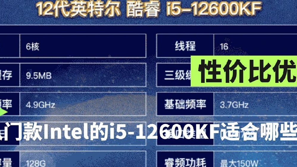 性价比优选，入门款Intel的i5-12600KF适合哪些应用|制程工艺|性能|酷睿_新浪新闻