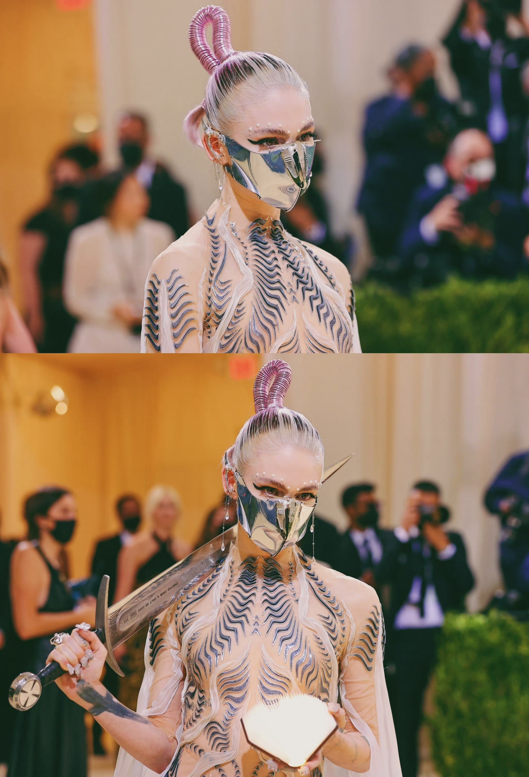 歌手Grimes 的造型太飒了！__财经头条