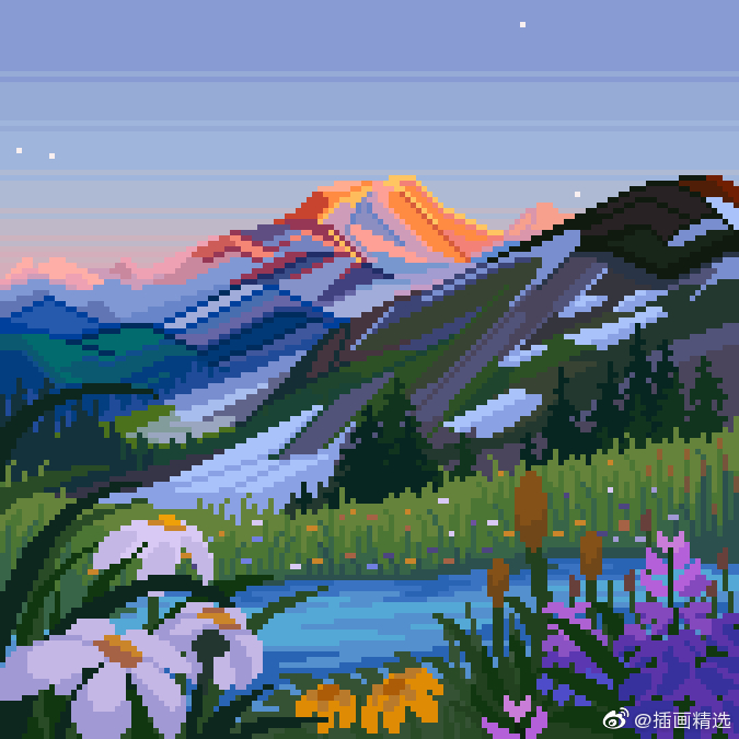 插画师Jubilee的一组像素风插画。（twi：16pxl）