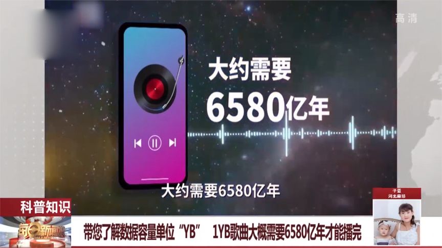 “YB”这个容量单位你了解吗？1YB歌曲大概需要6580亿年才能播完|歌曲|容量|单位_新浪新闻