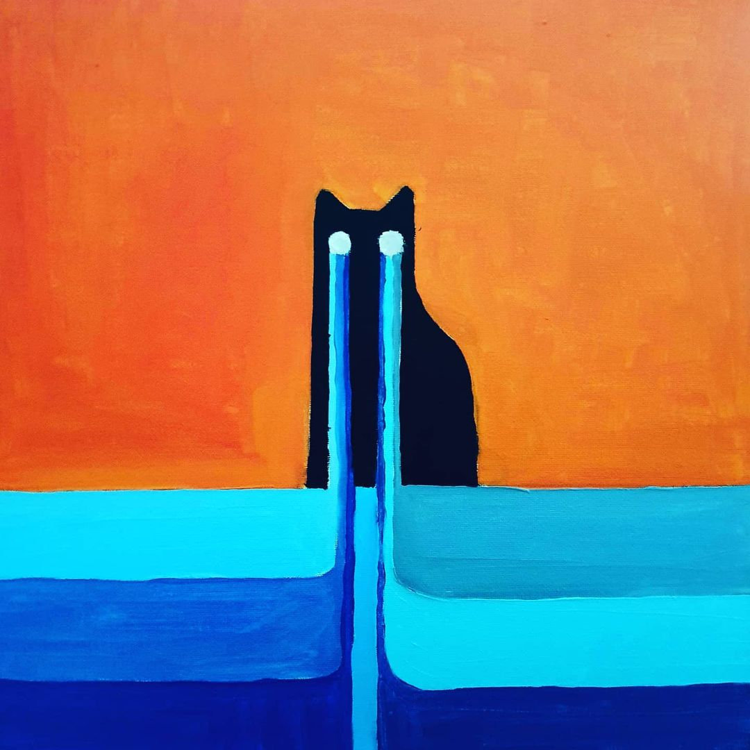 栖息在 Itsallinsideus 画作中的迷人猫，它们看起来很平静……__财经头条