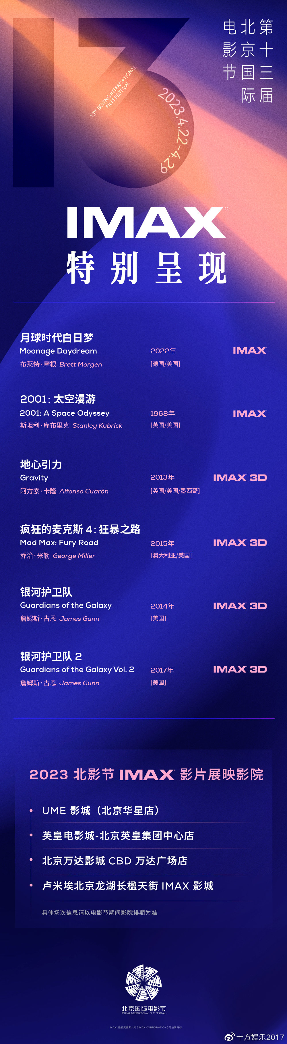 第十三届北京国际电影节IMAX片单公布六部IMAX经典之作尽显光影魅力|IMAX|北京国际电影节|鲍伊_新浪新闻
