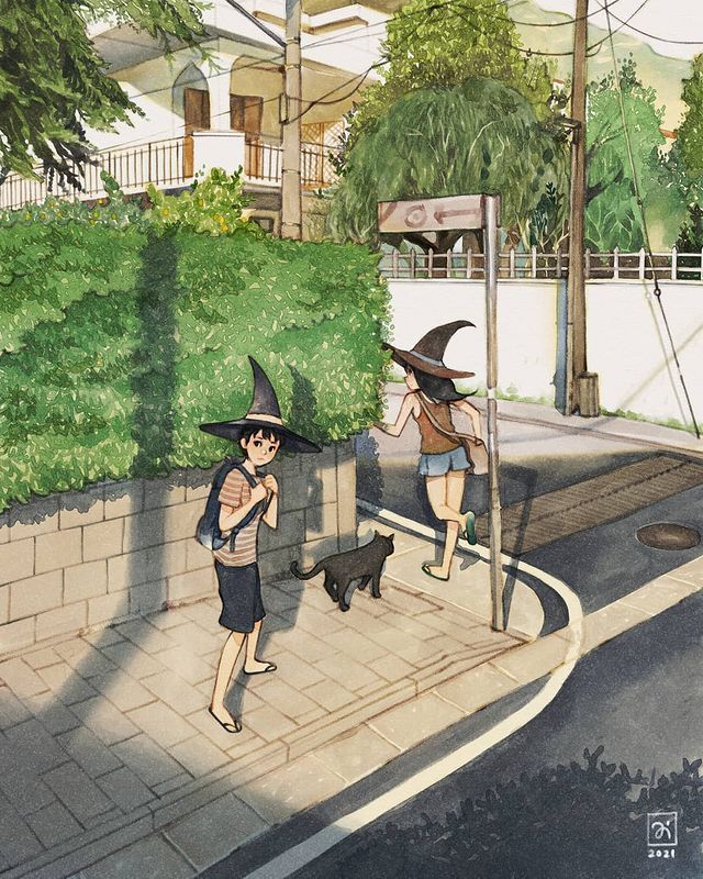 插画师 simz.art 的一组插画作品，充满故事感的画面……