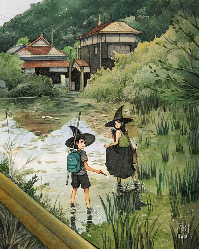 插画师 simz.art 的一组插画作品，充满故事感的画面……