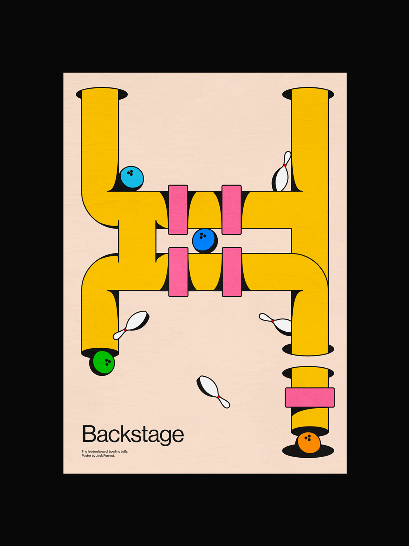 设计师 Jack Forrest 充满童趣的扁平风插画海报设计.__财经头条