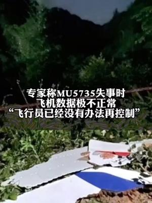 专家称mu5375失事时飞机数据极不正常 “飞行员已没有办法再控制” 东航一架波音737客机坠毁 MU5735|飞行员|波音|数据_新浪新闻