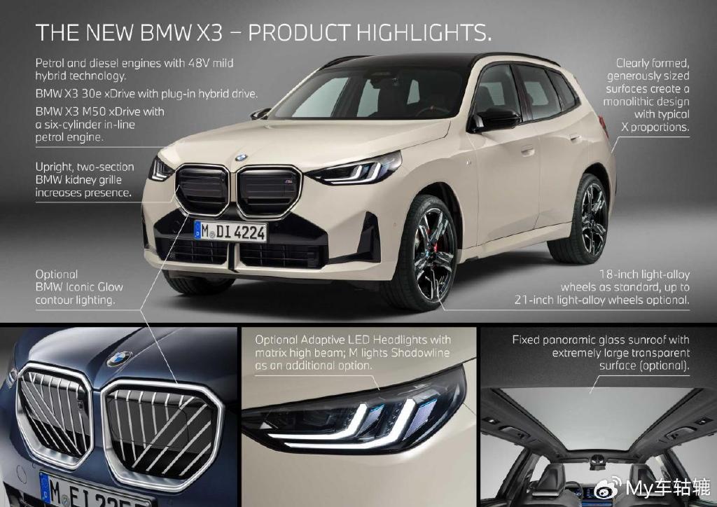 第四代BMW X3全球首发，全新设计、空间更大，2025年全球上市-新浪汽车