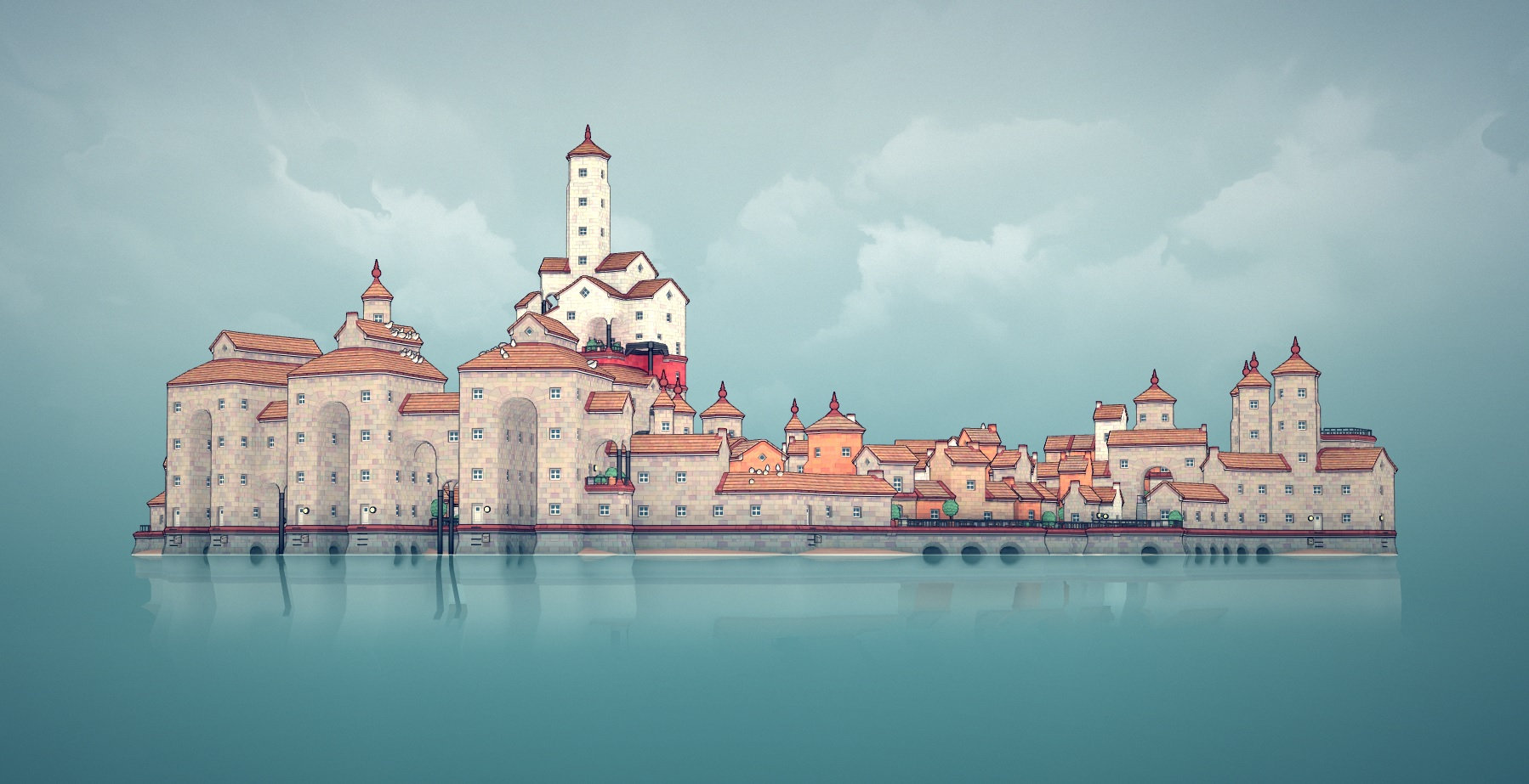 一些来自《Townscaper》的玩家作品